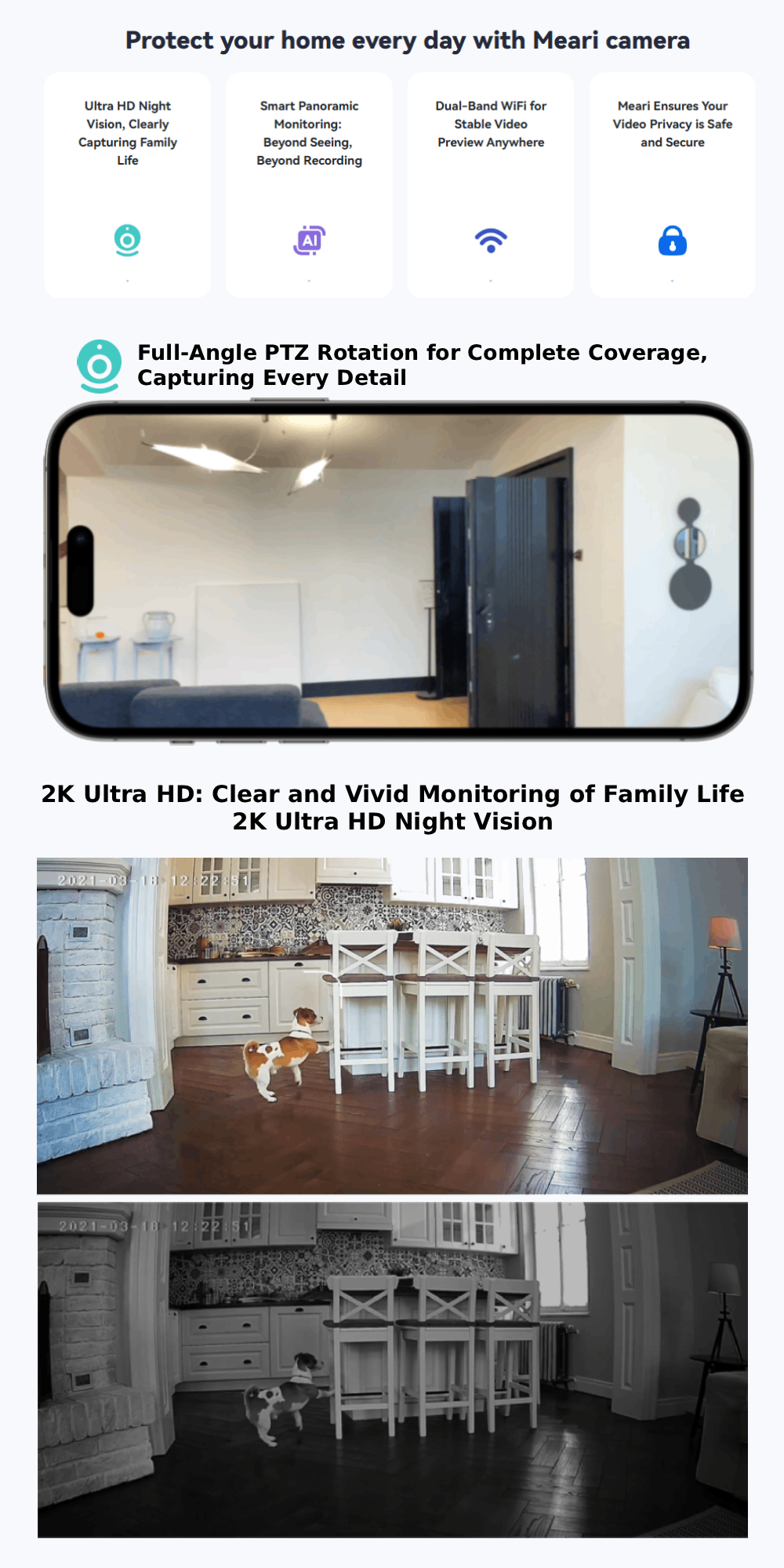 Meari S1 2K 3MP WiFi CCTV Camera | Home Smart Indoor Security Camera ...