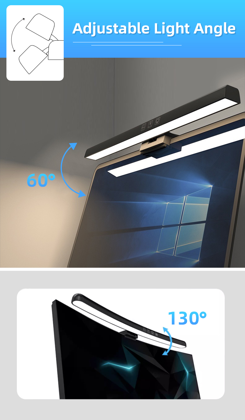 Monitor Light Bar Dimmable Remote Computer Screen Hanging Lights USB ...