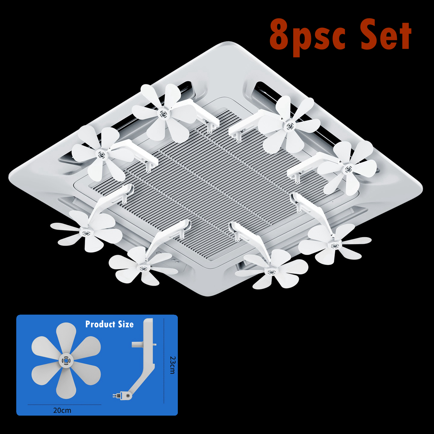 Aircond Wind Guide Fan Cassette Central Aircon Fan 360° Air Conditioner ...