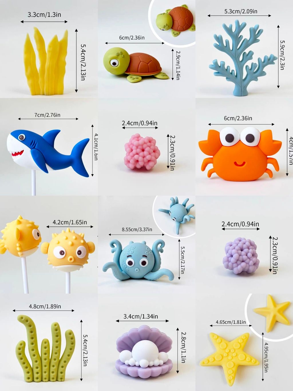 🇲🇾 Ready STOCK - Fishes Underwater Ocean KIds Cake Topper Decorations ...