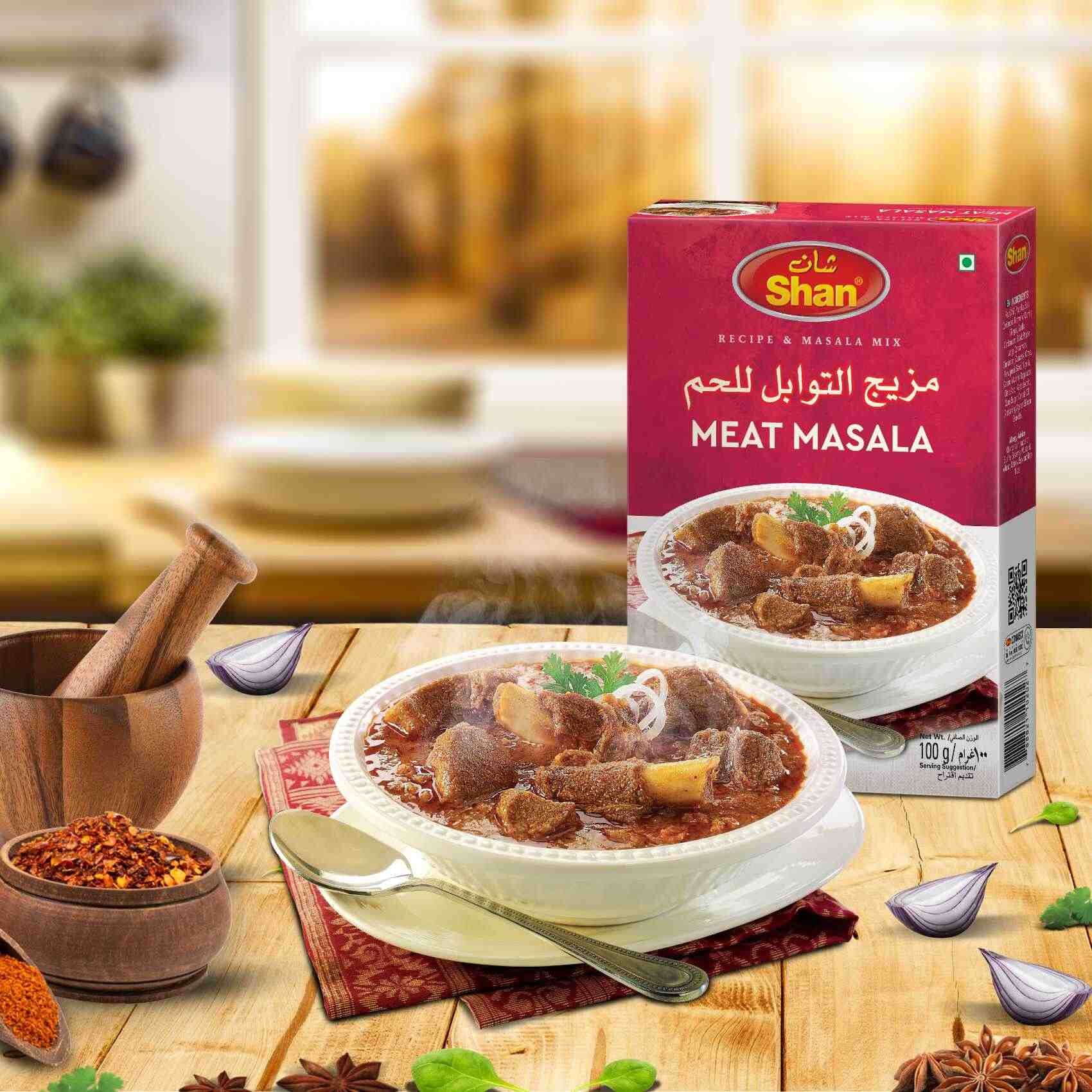 SHAN Meat Masala Mix 100gm / SHAN Rempah Masala Daging 100g | Shopee ...