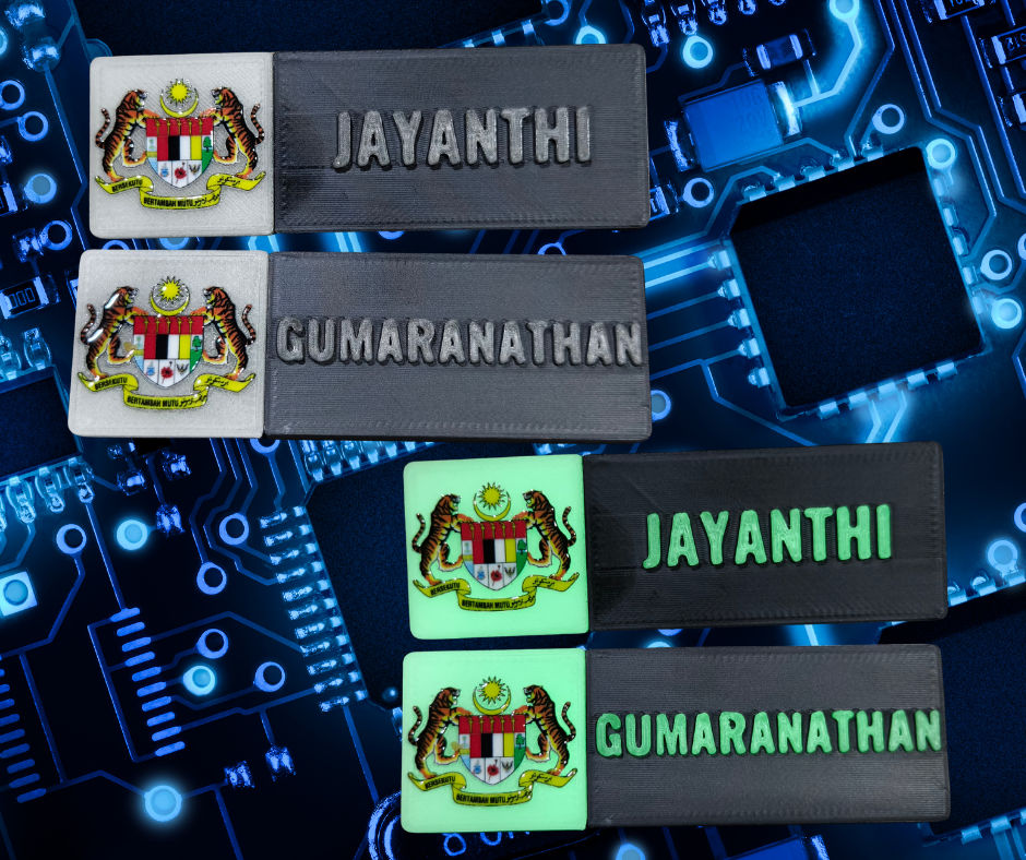 Name Tag 3D Glow In The Dark | Custom Nama | Tag Nama Guru Jururawat ...