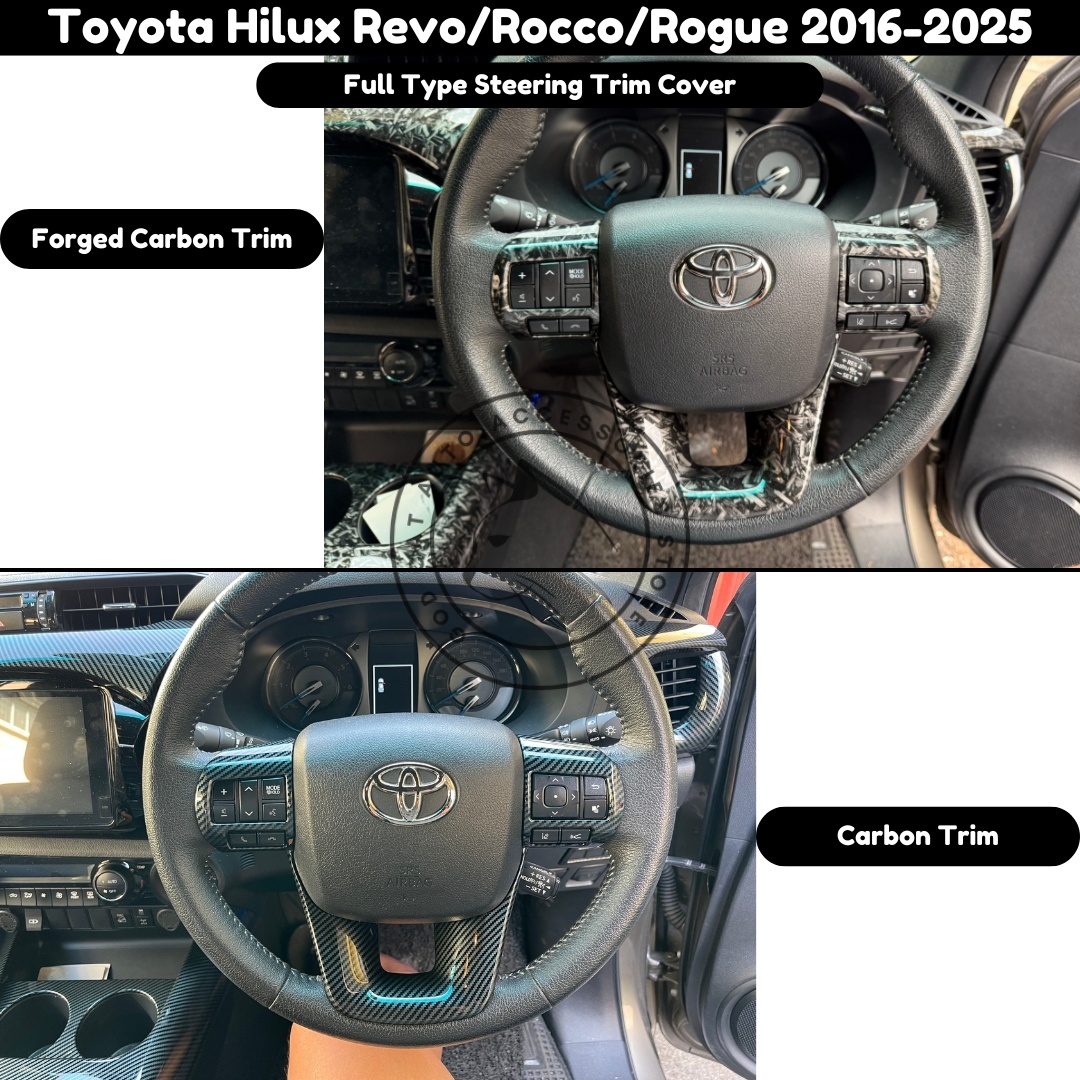 Toyota Hilux Revo/Rocco/Rogue 2016-2025 Carbon Trim Full Steering Trim ...