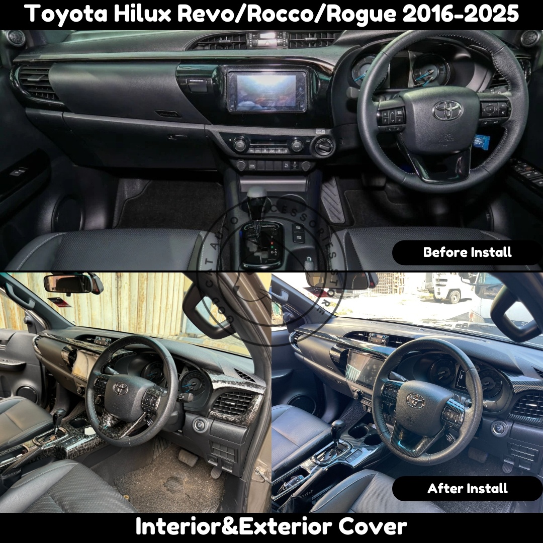 Toyota Hilux Revo/Rocco/Rogue 2016-2025 Forged Carbon Trim Interior ...