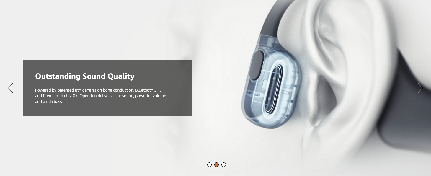 SHOKZ OpenMove - Open-Ear Bluetooth Headphones, Bone Conduction ...