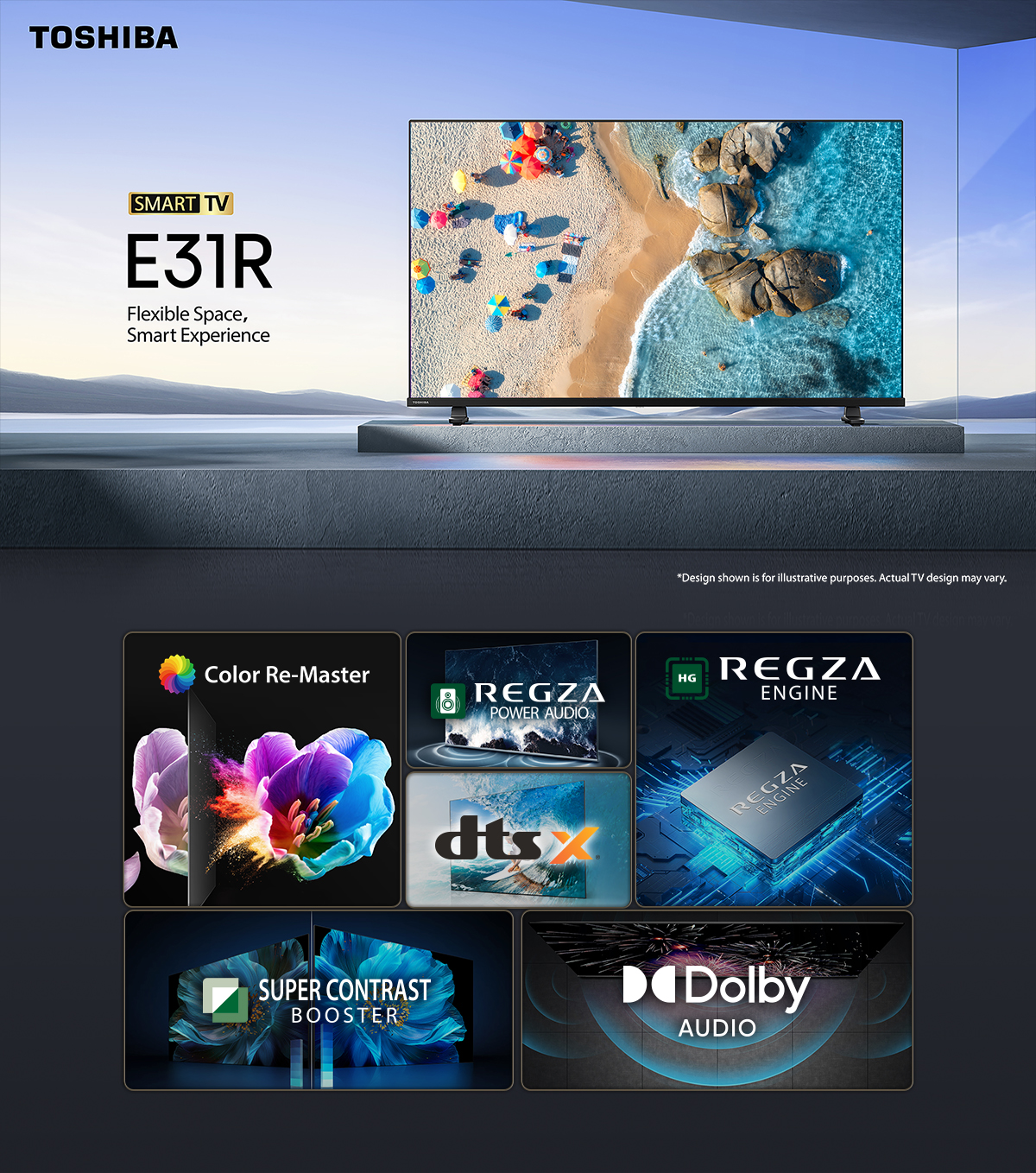 [FREE SHIPPING + 2 GIFT] Toshiba 32" / 43" FULL HD BASIC / SMART LED TV 32V31LP 32E31RP 43E31RP ...