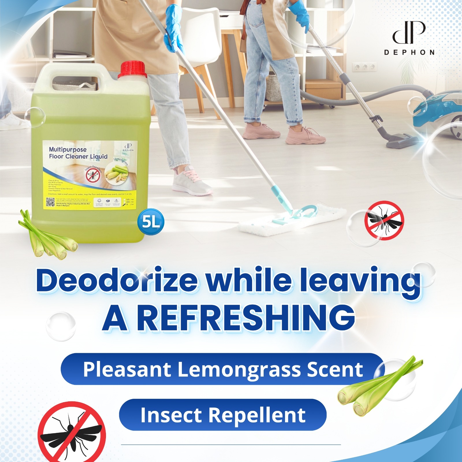 [COSE] Dephon 5L Serai Wangi Floor Cleaner Multipurpose Cleaner Insect ...