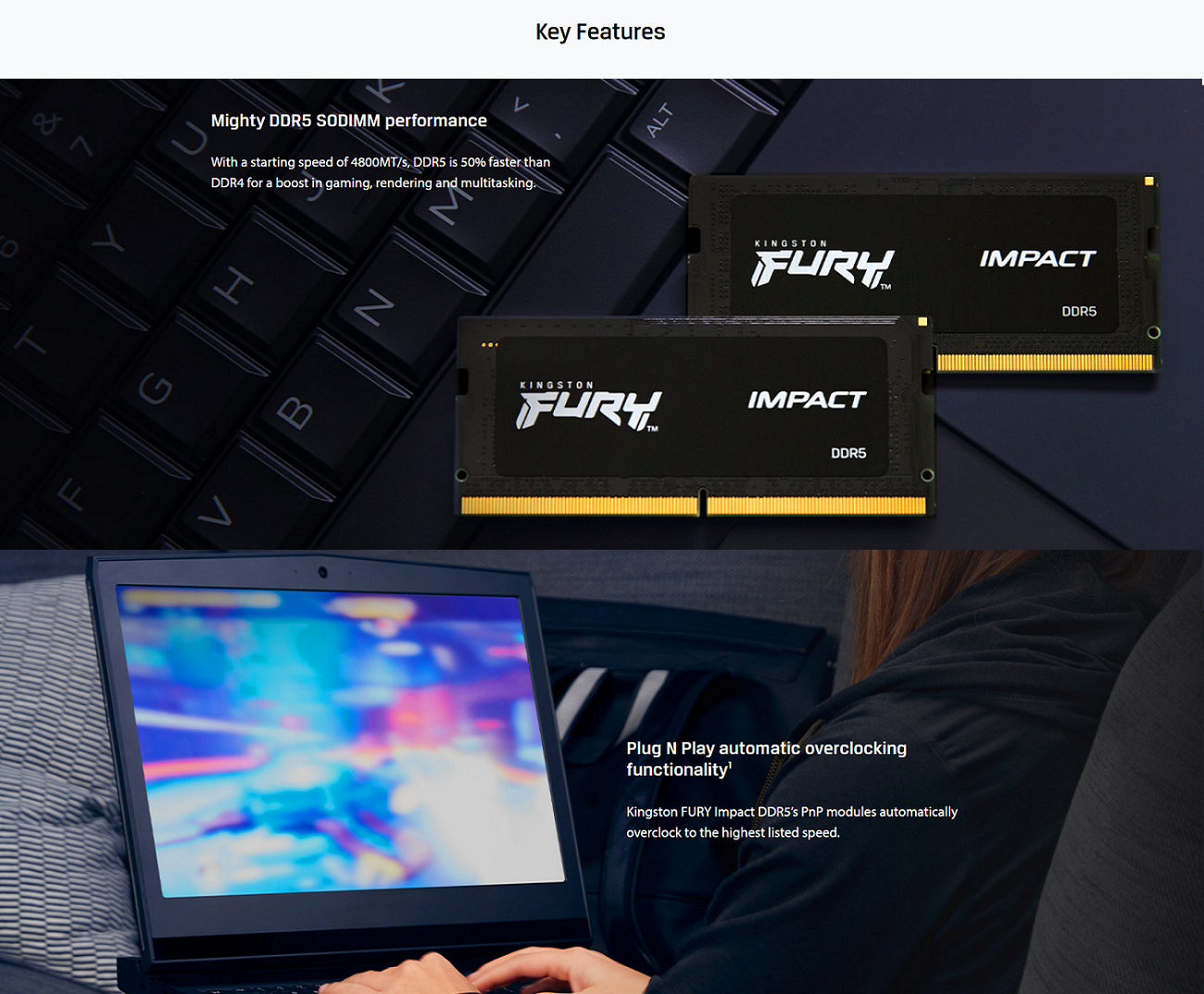 KINGSTON FURY IMPACT DDR5 NOTEBOOK GAMING RAM DESKTOP LAPTOP SODIMM MEMORY RAM (4800MHZ / 5600MT ...