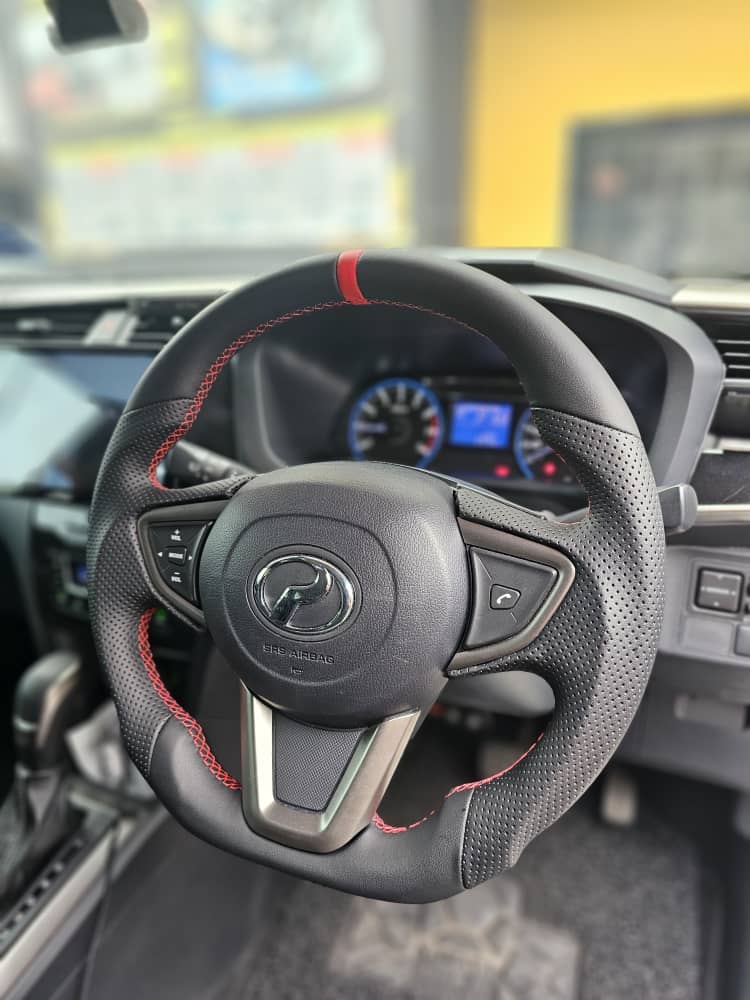 Perodua Myvi Steering Wheel 2018–2021 | Nappa Leather / Carbon | Flat ...