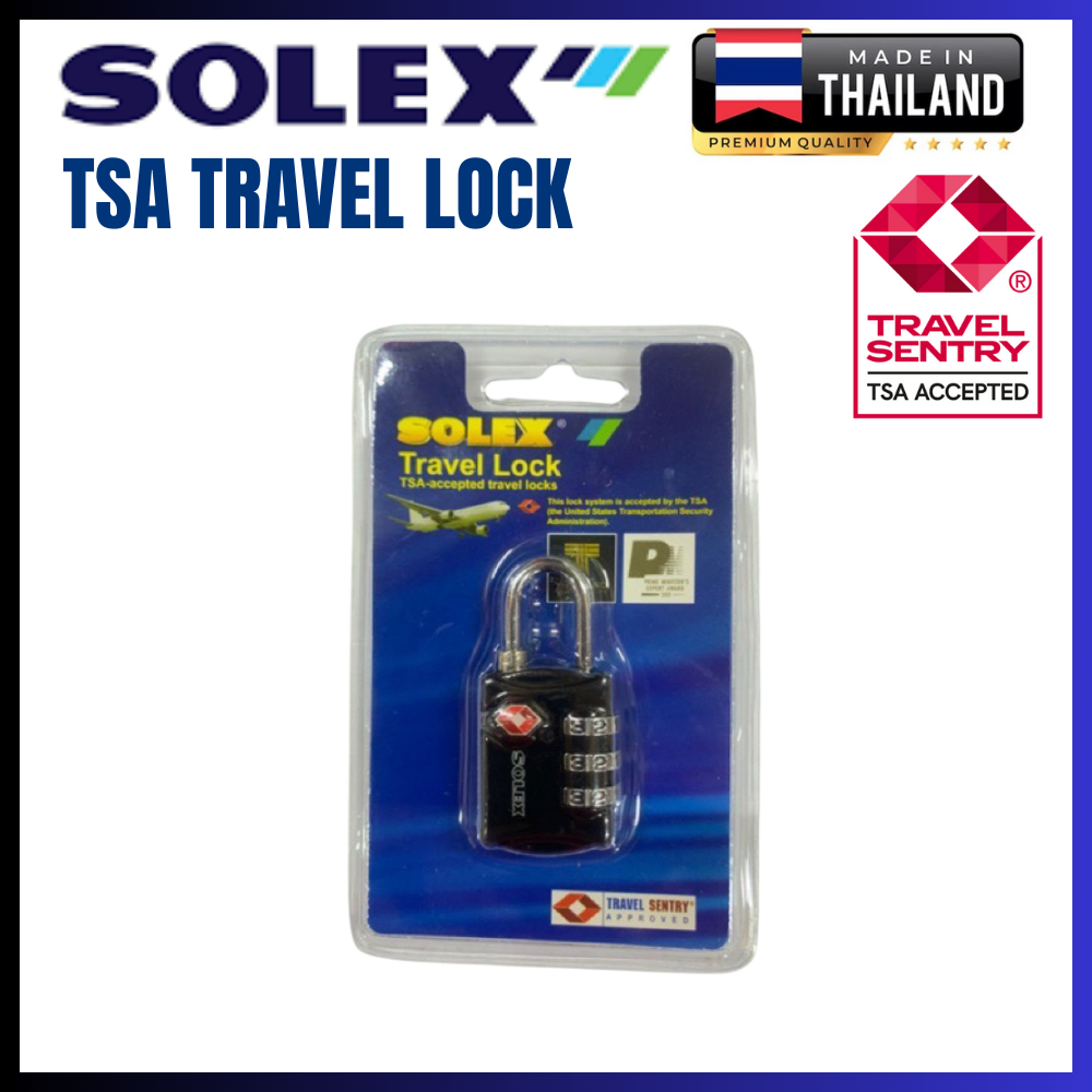 (100% Original) SOLEX Premium TSA PADLOCK ZINC ALLOY 3 Digit ...