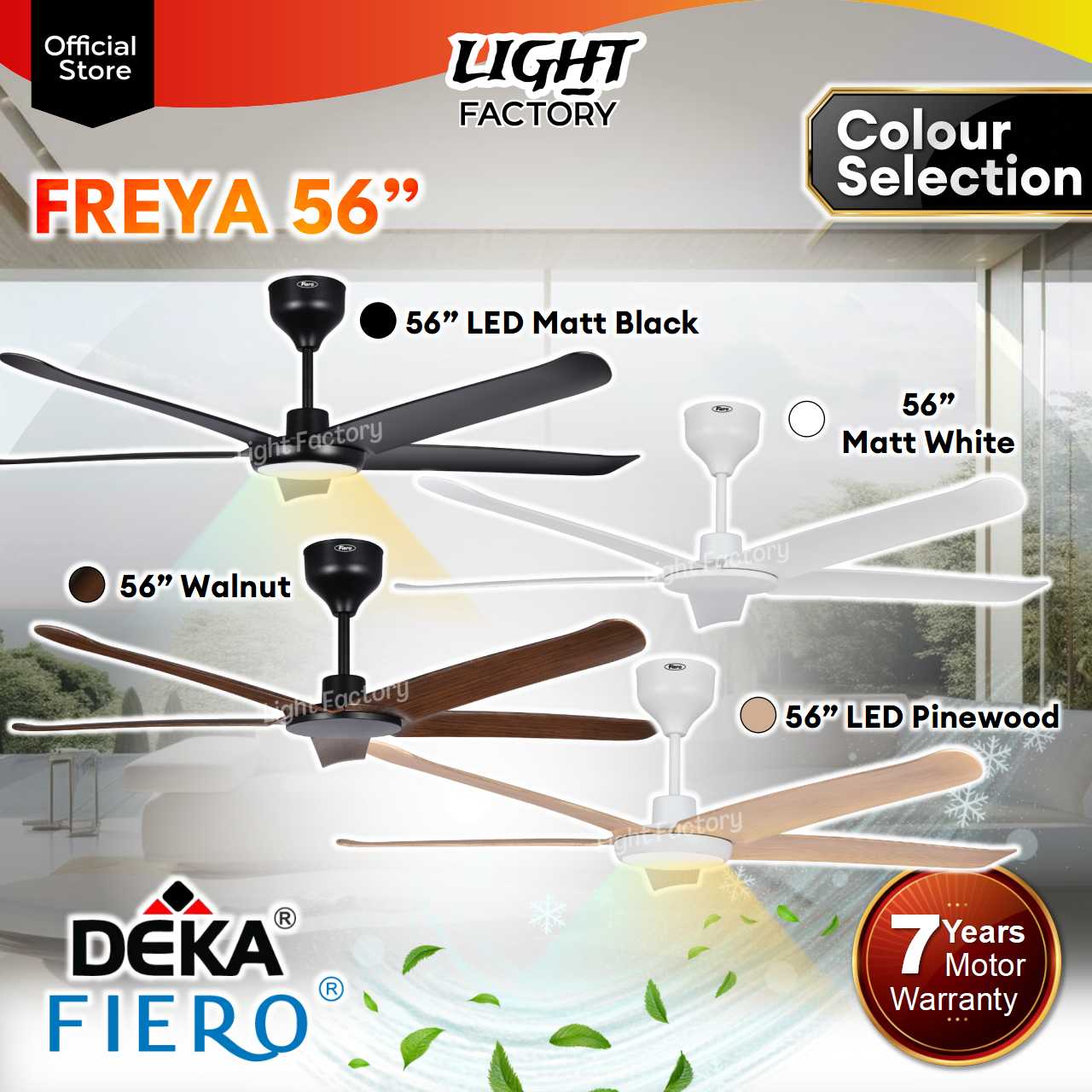DEKA Fiero FREYA 36" 42" 48" 56" 5 Blades DC Motor Baby Ceiling Fan 24 ...