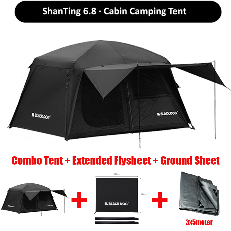 BLACKDOG Waterproof Tent khemah Kalis Air SHANTING Black dog Camping ...