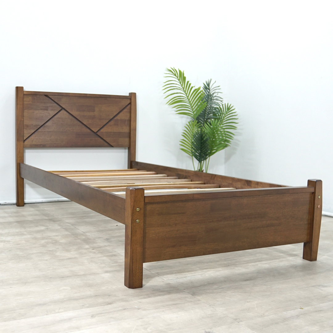Furniture Mart SYEDA Solid Wood Super Single Bed Frame katil kayu super ...