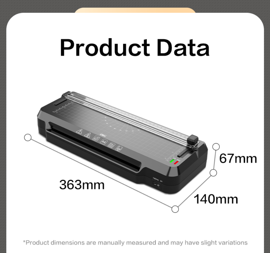 Deli A4 Multi-functional Laminator Machine Auto Film Feed Cut ...