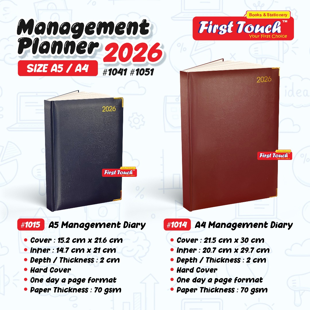 DIARY 2026 Management A5 A4 Daily Planner with Hard Cover Notebook ...