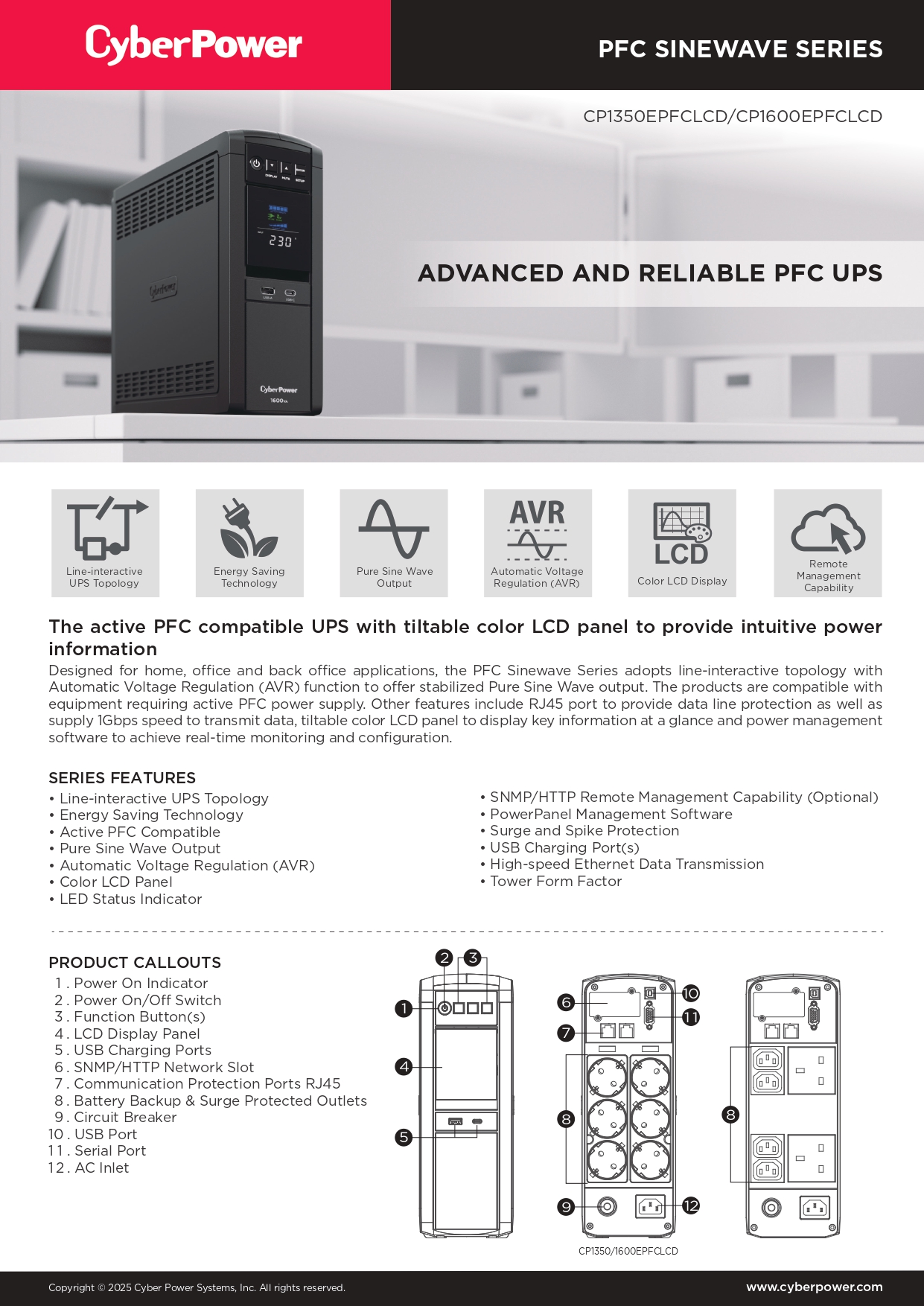 CyberPower Energy Saving UPS With Automatic Voltage Regulation with ...