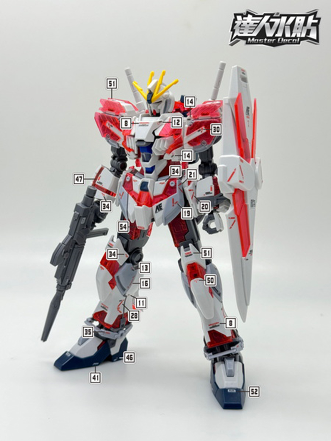 (Master) Waterslide Decal - HG 1/144 RX-9 Narrative (Fluorescent) Model ...