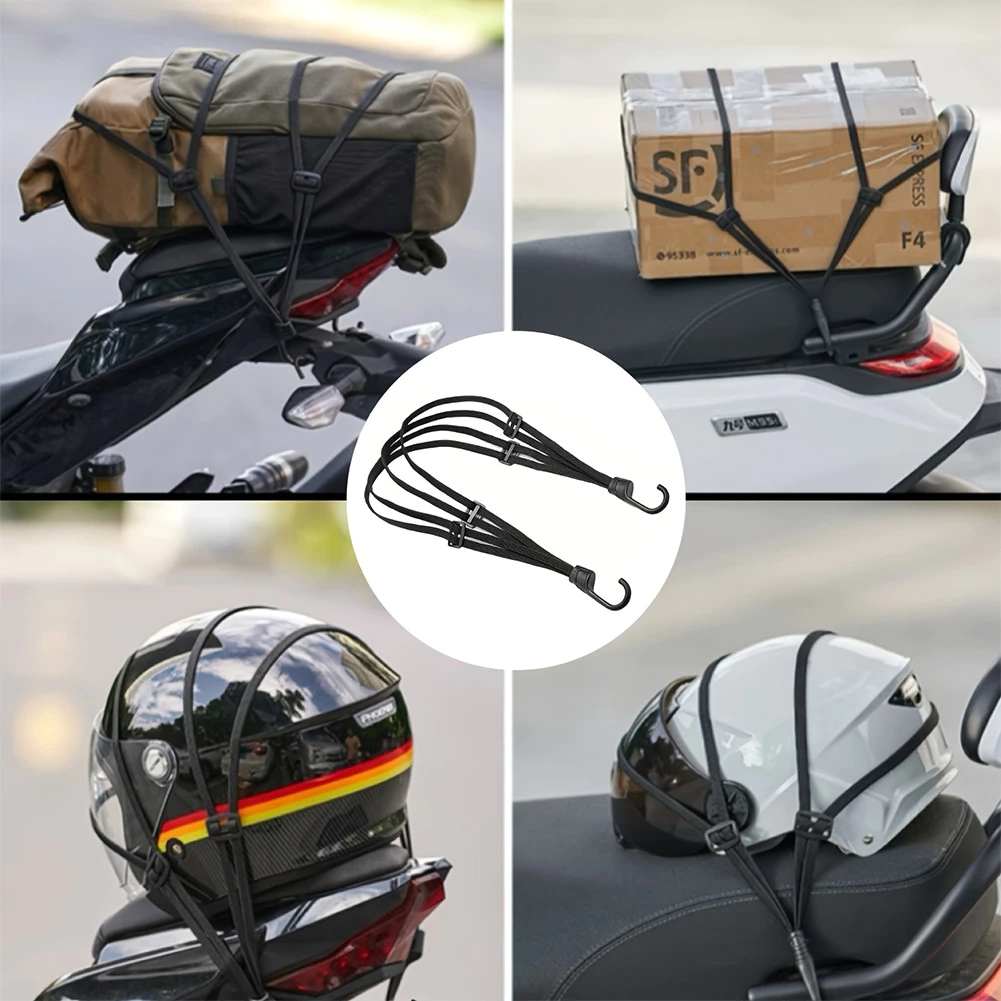 2PCS Motorcycle Elastic Helmet Strap Rope 60/90cm Motorcycle Strength ...