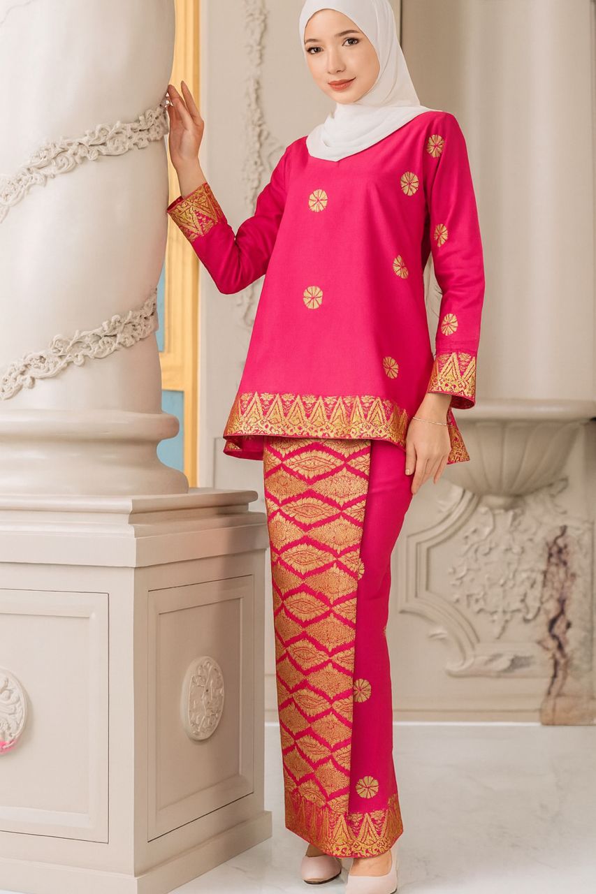 Baju Kurung Cheongsam Kedah +Selendang FREE Songket bunga tabur ...