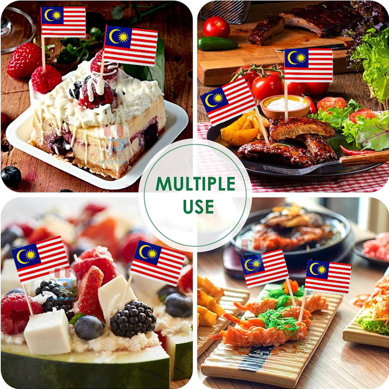 Wholesale 100pcs Bendera Malaysia Flag Toothpick Merdeka Flag Cake ...