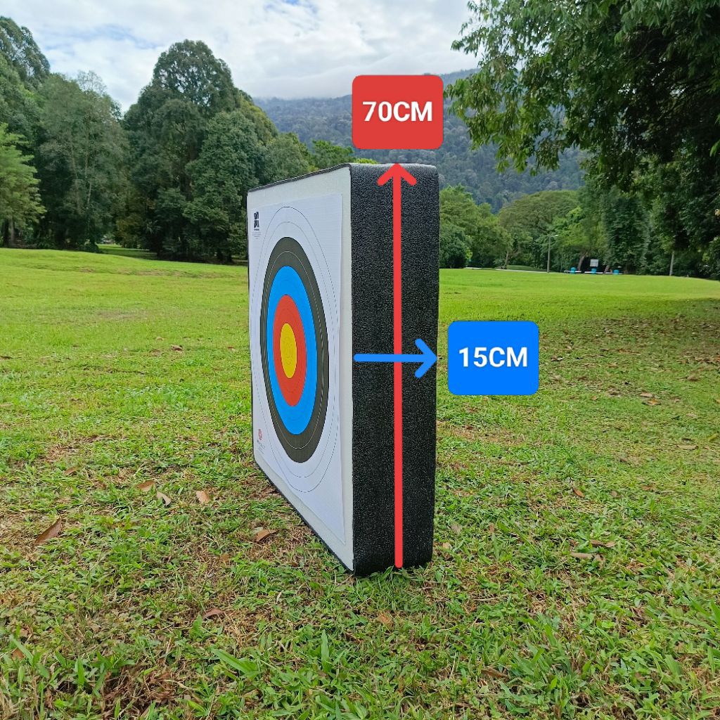 ARCHERY TARGET BUTT DIMENSION 70CM x 70CM x 15CM + FREE TARGET FACE ...