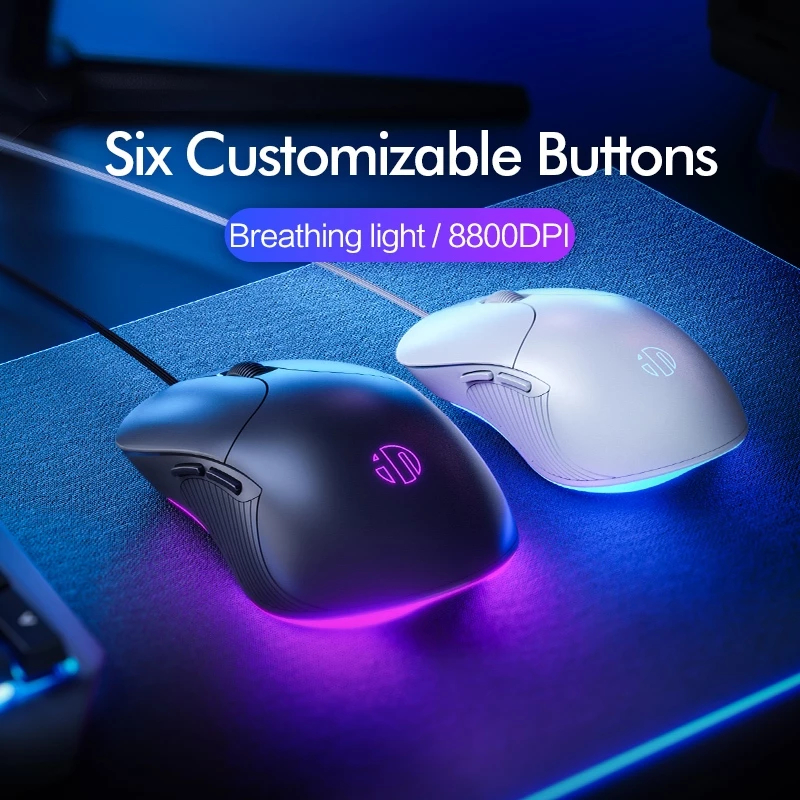 Inphic B2 Wired Gaming Mouse 200-8800DPI Ergonomic 6 Buttons Macro ...