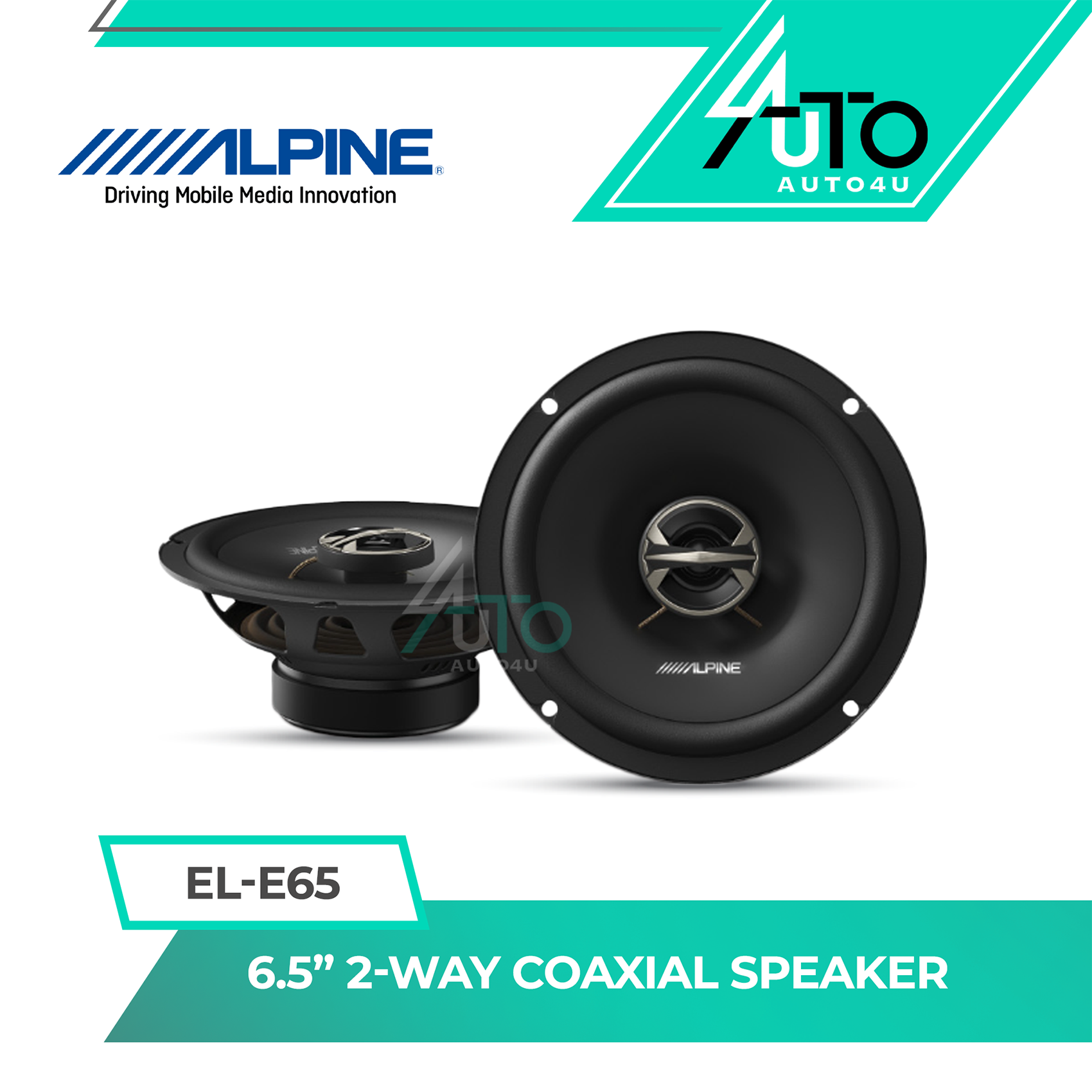 Alpine EL-E65 Car Speaker Combo Set 6.5" 2-Way Coaxial Speaker PnP Plug ...