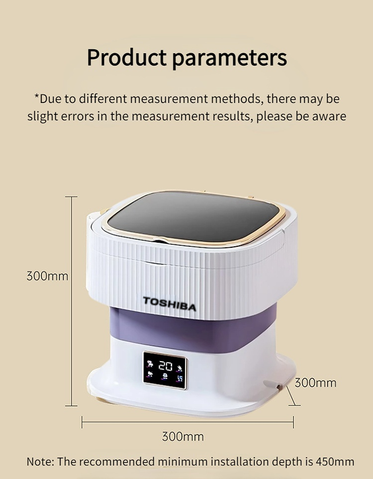 TOSHIBA Folding Washing Machine Home/Dormitory Mini Automatic Washing ...