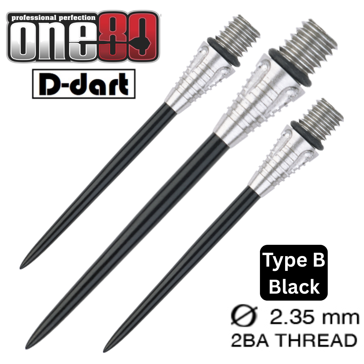 ONE80 CONVERSION POINT - NORMAL CONVERSION DART POINTS SILVER/BLACK ...