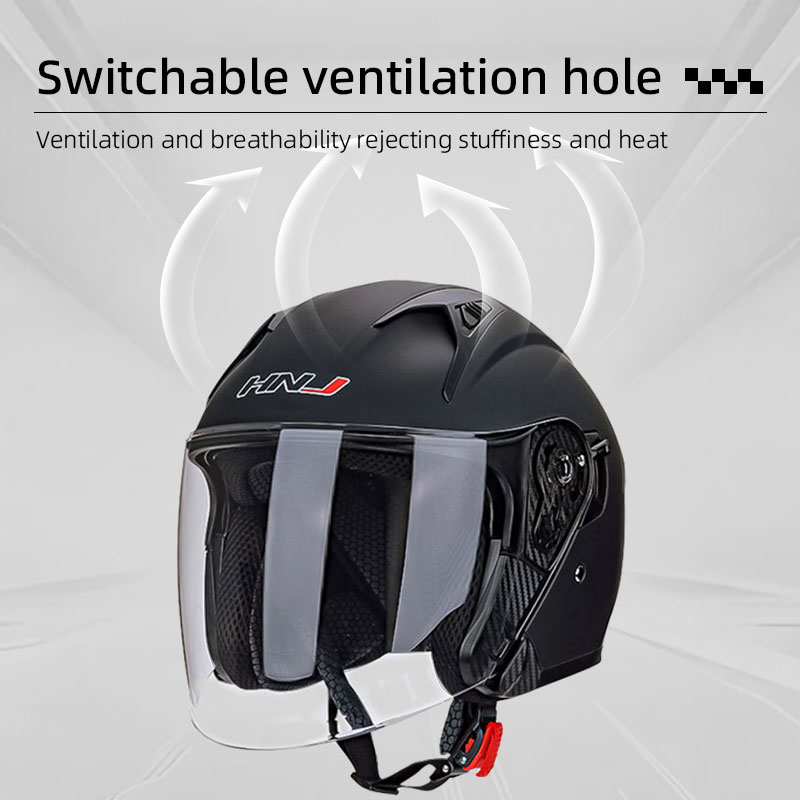 100% Original HNJ Motorcycle Helmet Half Cut Double Visor Safety COD ...