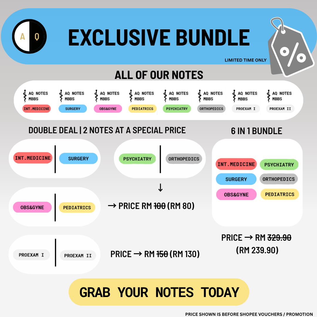 AQ MEDICAL NOTES | PROFESSIONAL EXAM NOTES I | Shopee Malaysia