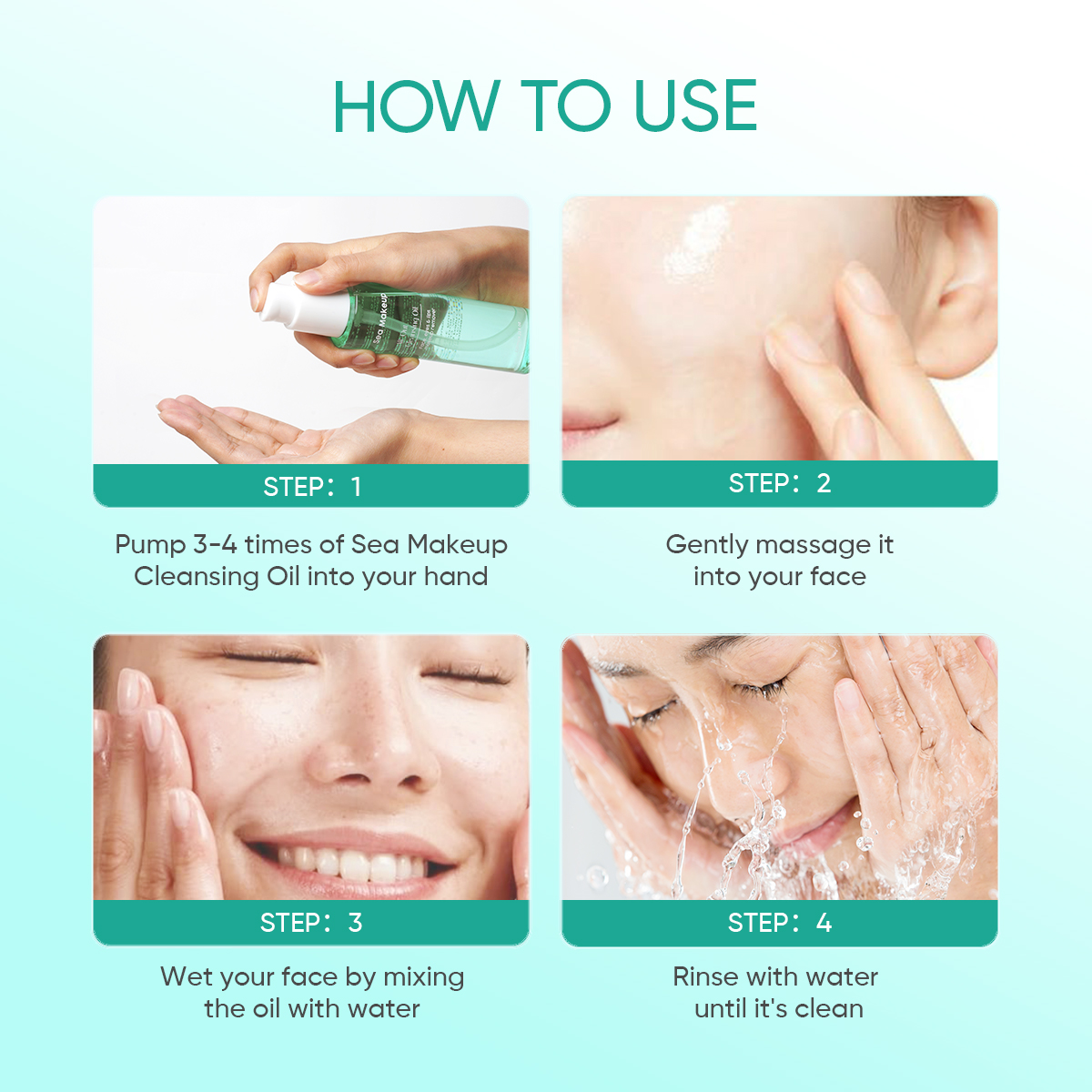 Sea Makeup Gentle & Deep Cleansing Oil 120ml—Waterproof Facial ...