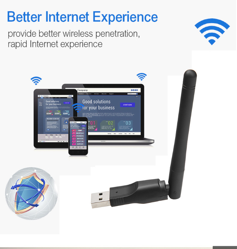 USB WiFi Adapter 150Mbps Plug & Play Mini Dongle PC Laptop Wireless ...