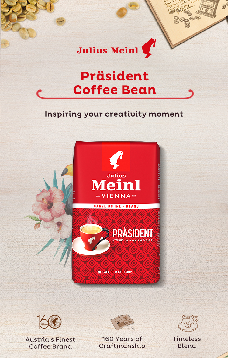Julius Meinl Prasident Coffee Bean 500g [Free Jubilaum Ground Coffee ...