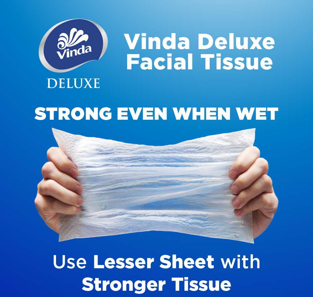 Vinda Deluxe Soft Pack Facial Tissue XS 3ply (4x100s) | Shopee Malaysia