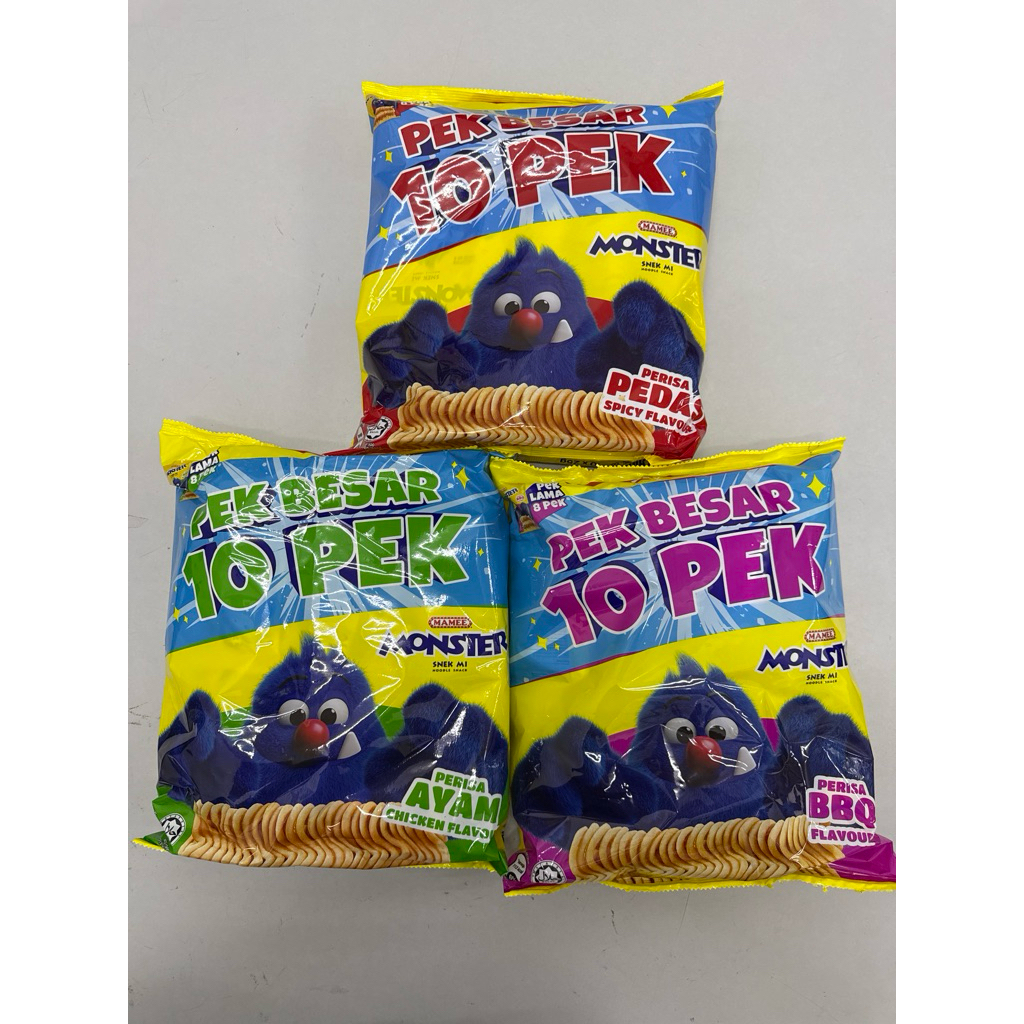 [10pcs] Mamee Monster Snek Mi Noodle Snack Chicken / BBQ / Spicy ...