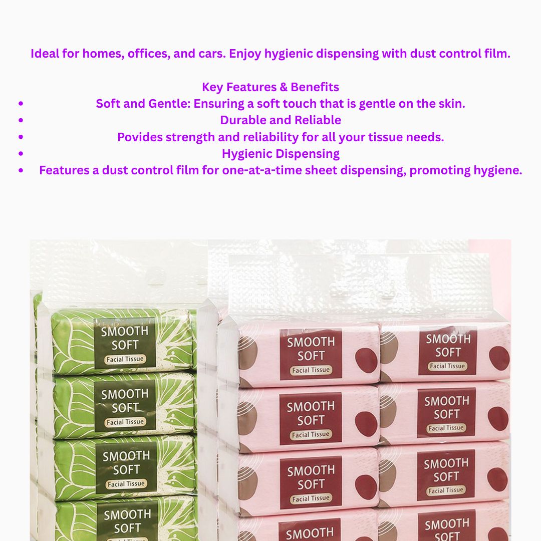 (Ready Stock) Smooth Soft Facial Tissue ( 1Box @ 3 pkt) , (1 pkt @ 8 ...