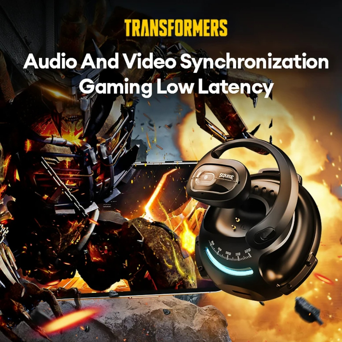 Original TRANSFORMERS TF-T07 Ear Hook Wireless Bluetooth 5.4 OWS ...