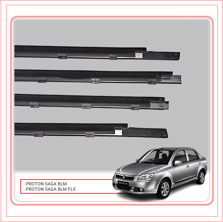 ORIGINAL PROTON SAGA BLM FL FLX MOULDING DOOR GLASS LINING RUBBER OUTER ...