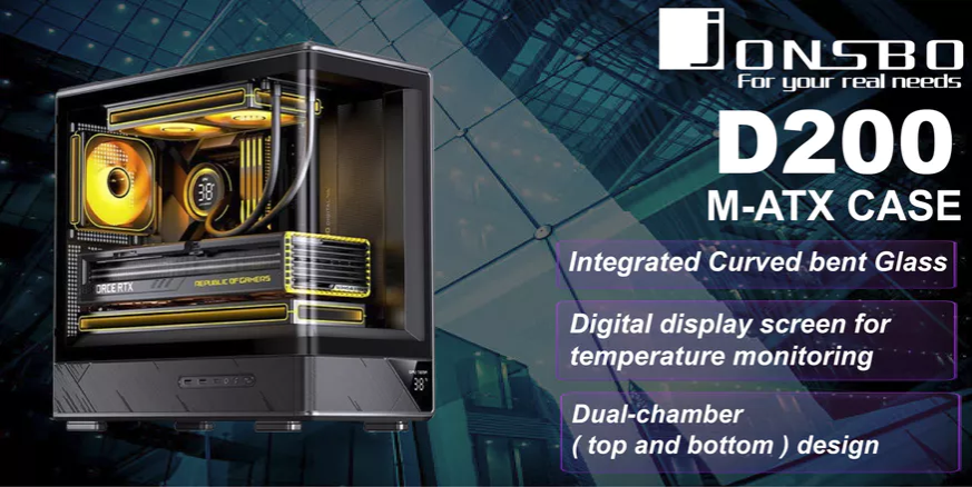 # Jonsbo D200 Series mATX T.G PC Case With Curved Glass & Digital ...