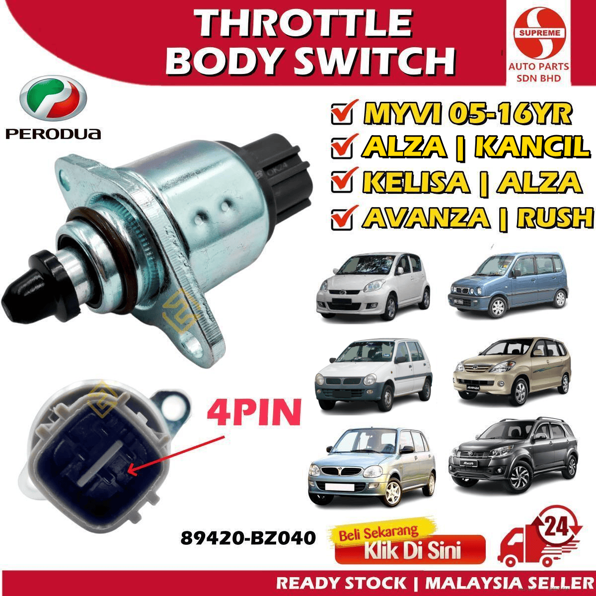 S2U Throttle Body Sensor Switch IDLE Speed Control Valve Perodua Myvi ...