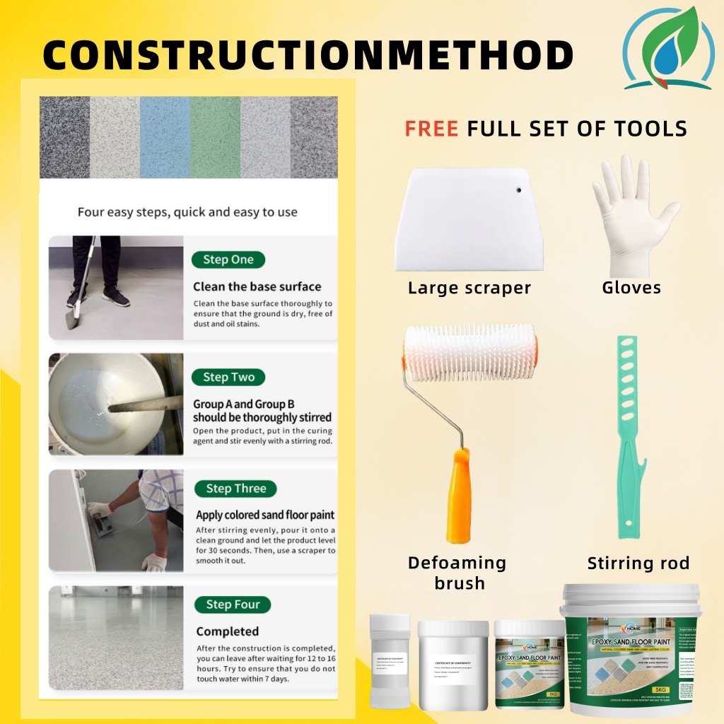 5KG Epoxy Floor Paint Waterproof Anti-Slip | Self Leveling High Gloss ...