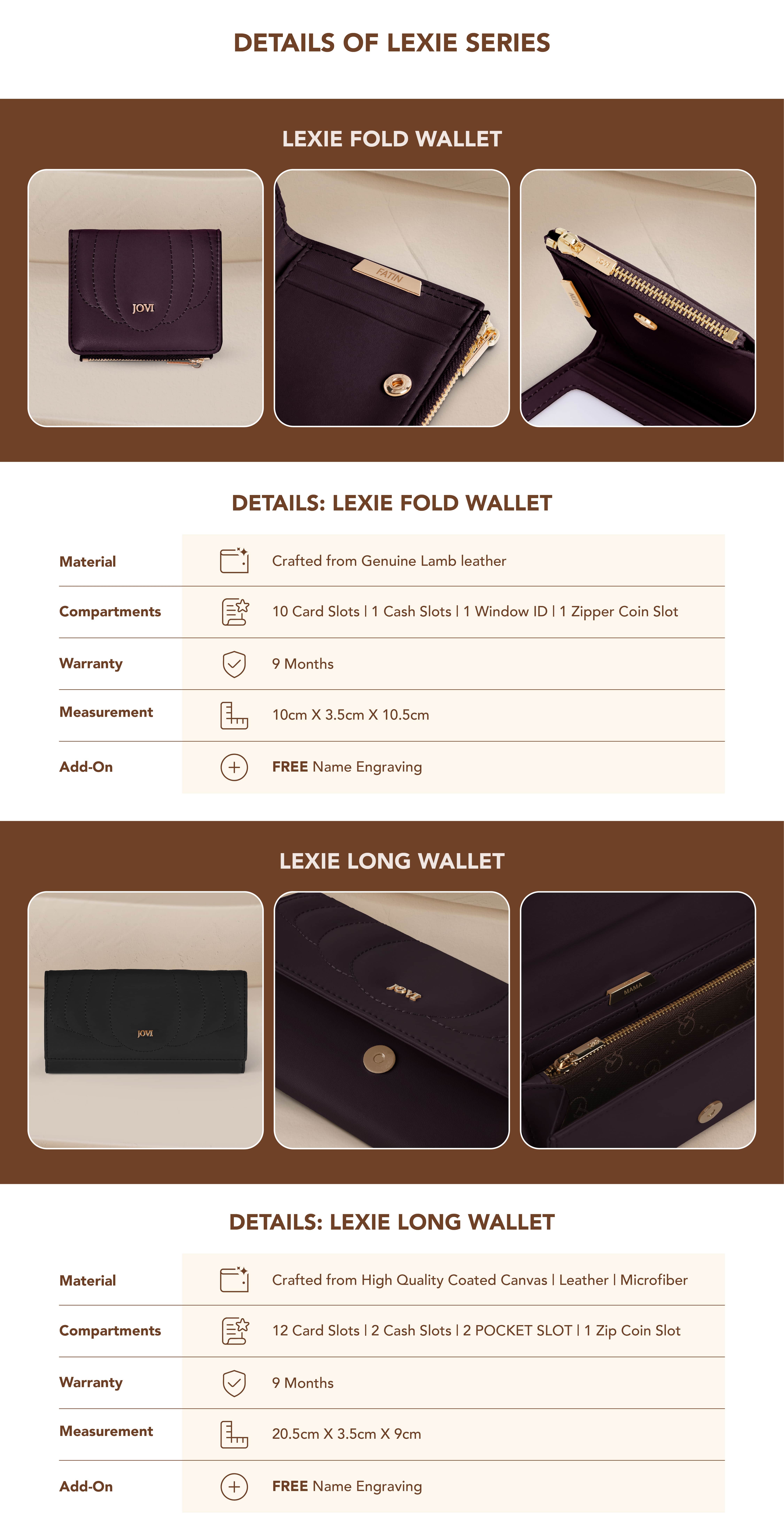 JOVI LEXIE Wallet - Dompet Wanita Premium Microfibre | 6 Months Warranty | Free Name Engraving ...