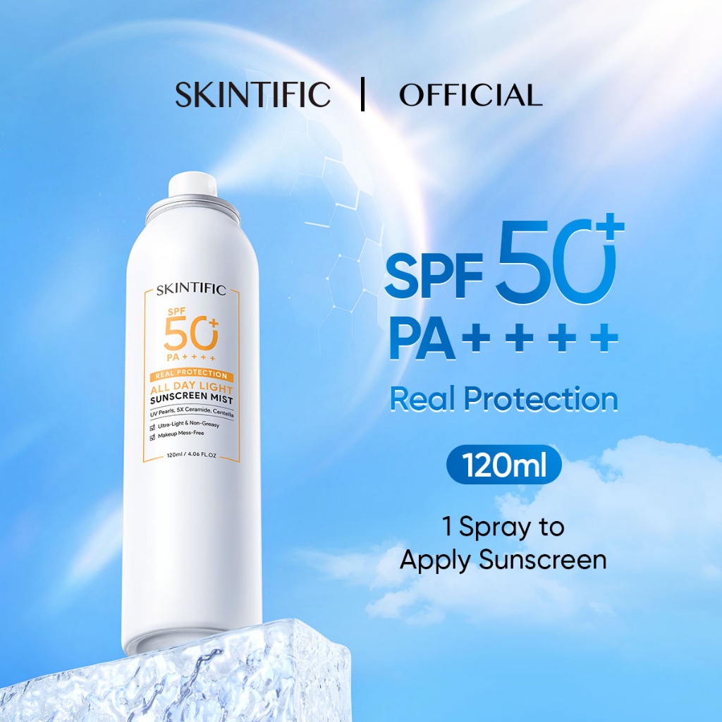 SKINTIFIC All-Day Lightweight Sunscreen Spray SPF50 PA++++ | Blocks UV ...