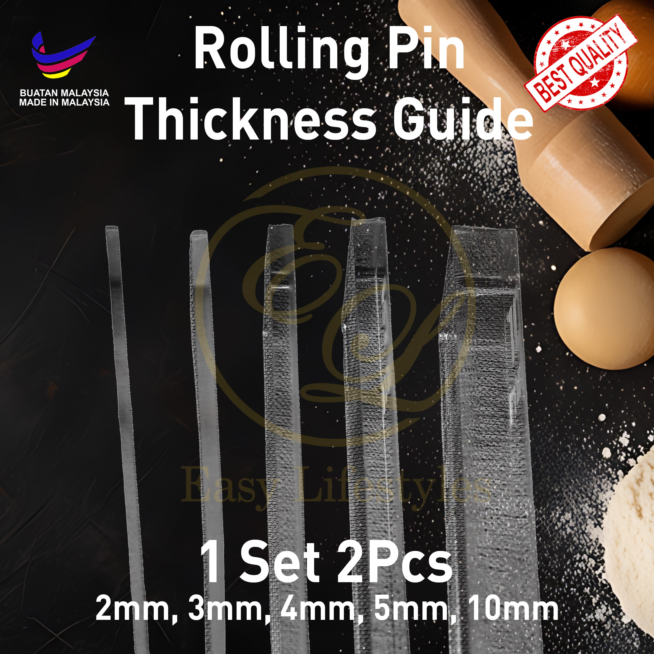 Cookie Thickness Guide | Rolling Pin Thickness Guide 2mm ~ 10mm | Shopee Malaysia