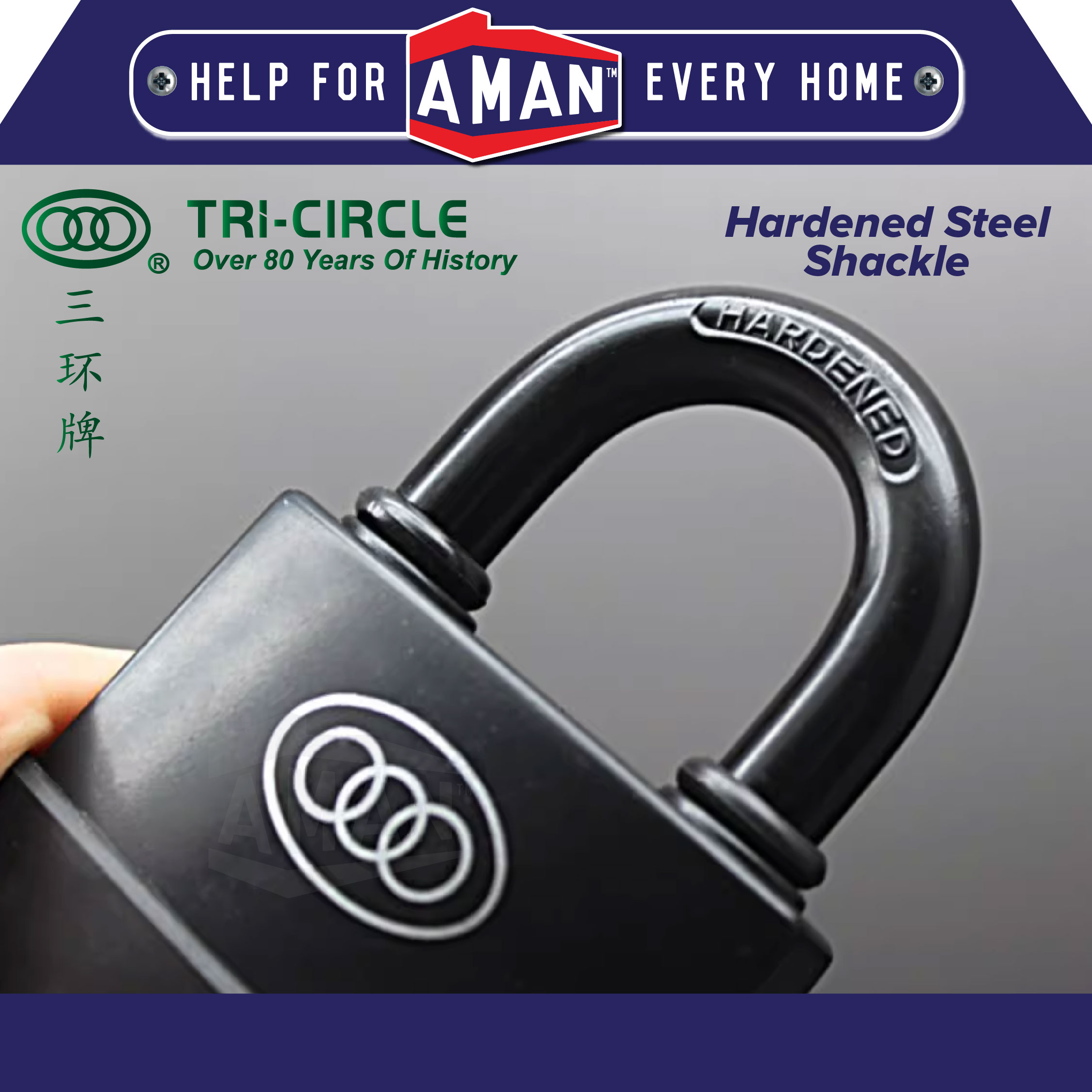 TRI-CIRCLE Heavy Duty Weatherproof Padlock Weather Resistant Padlock ...