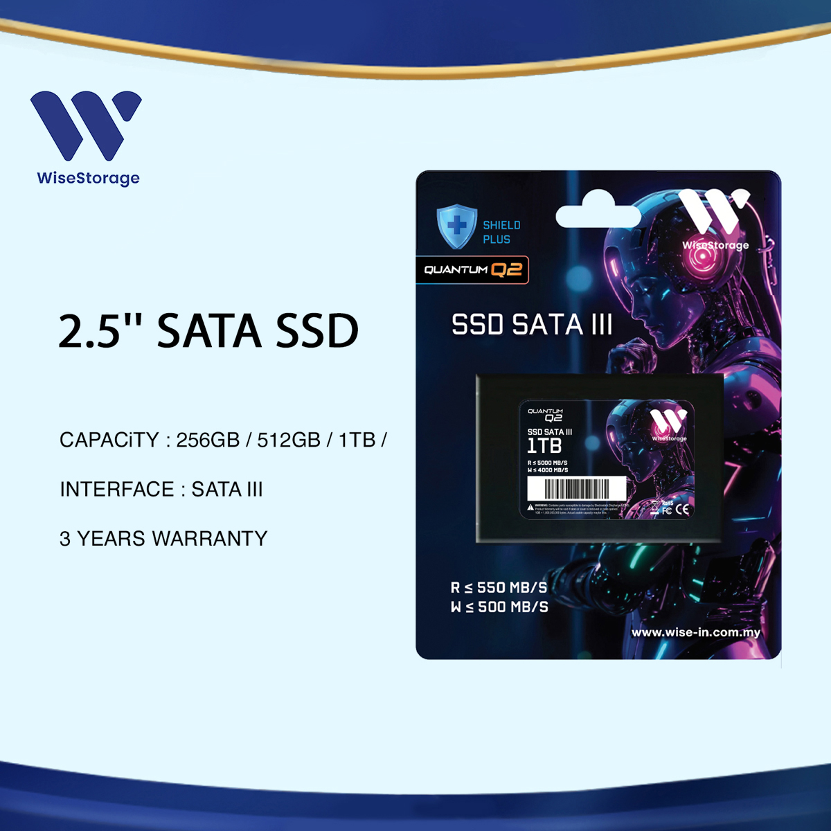 WiseStorage Quantum Q2 256GB/512GB/1TB 2.5" SATA SSD – Fast Solid State ...