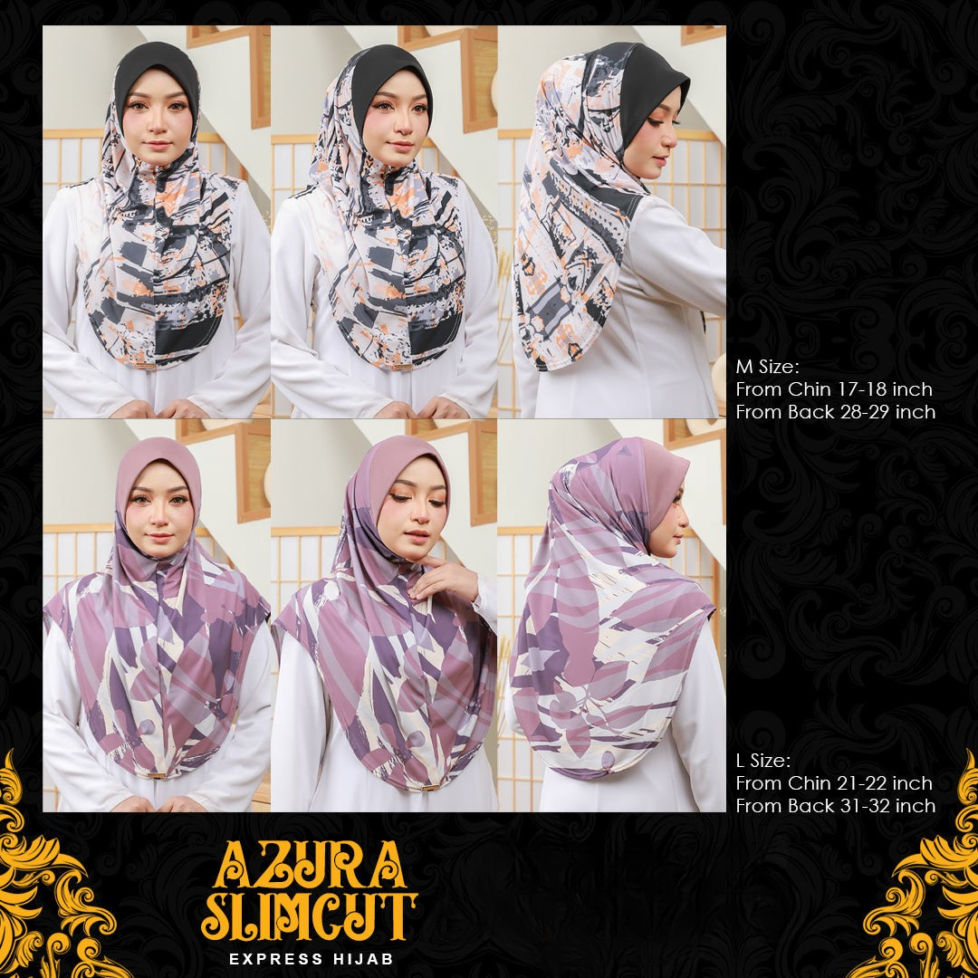 QAIRA HIJAB AZURA SLIMCUT - express hijab selesa pakai ironless tudung ...