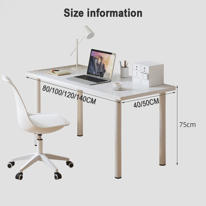 White Study Table/Meja Belajar/Bedroom Writing Desk/Thickened Office ...