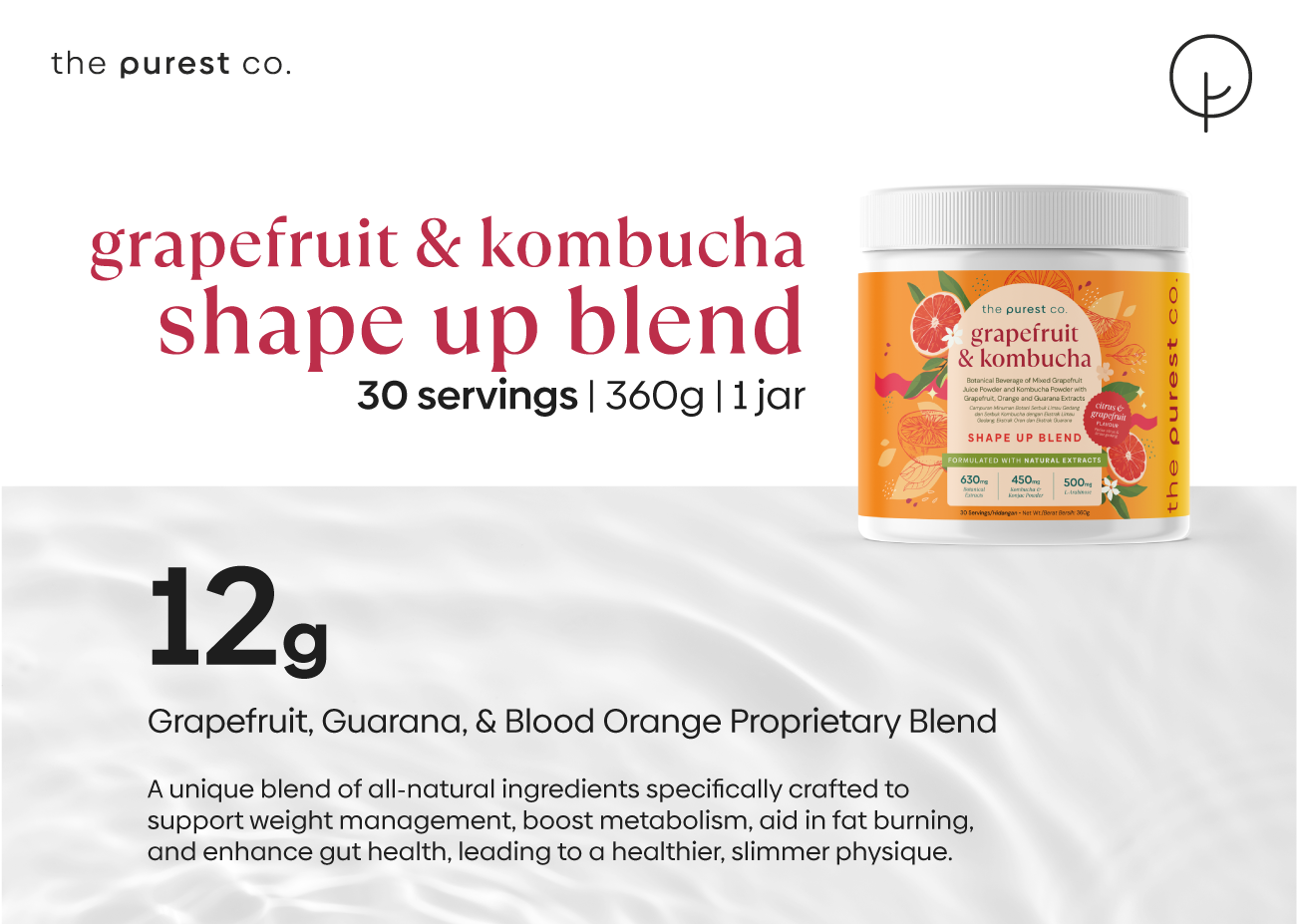 HALAL Purest Co Grapefruit & Kombucha Shape Up Blend - For Fat Burn ...